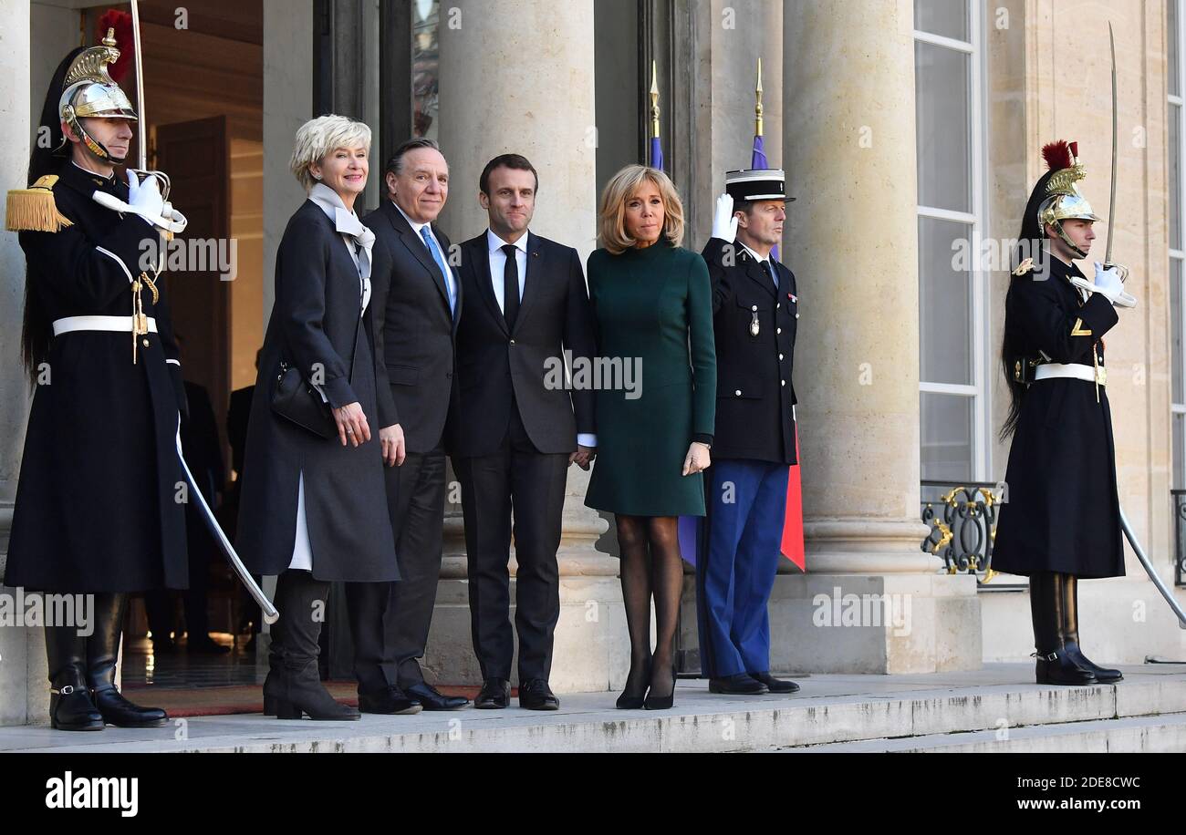 Quebec's Prime Minister François Legault (2ndL) and his wife Isabelle ...