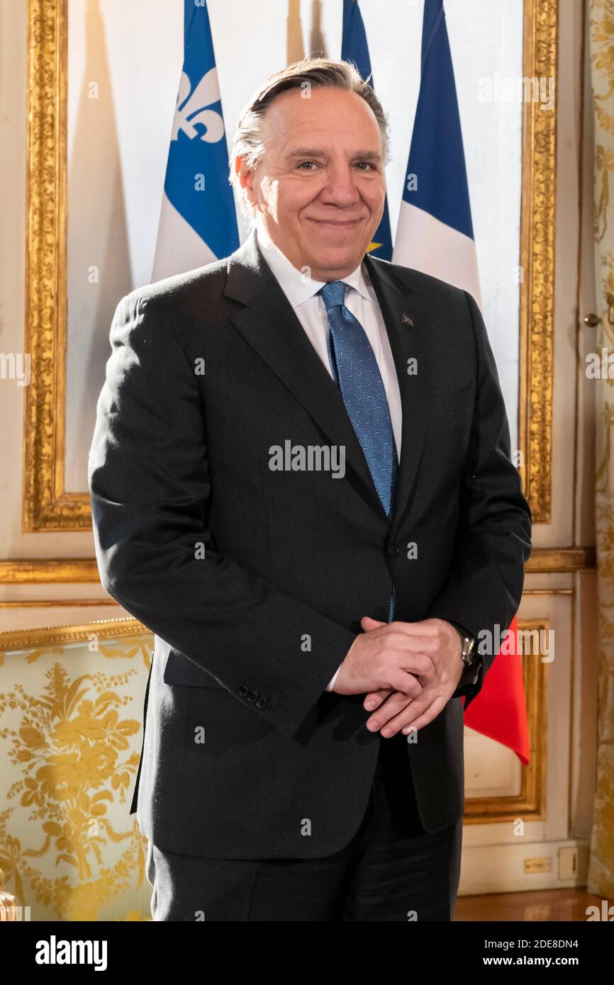Prime minister of Quebec Francois Legault at the Elysee palace in Paris ...