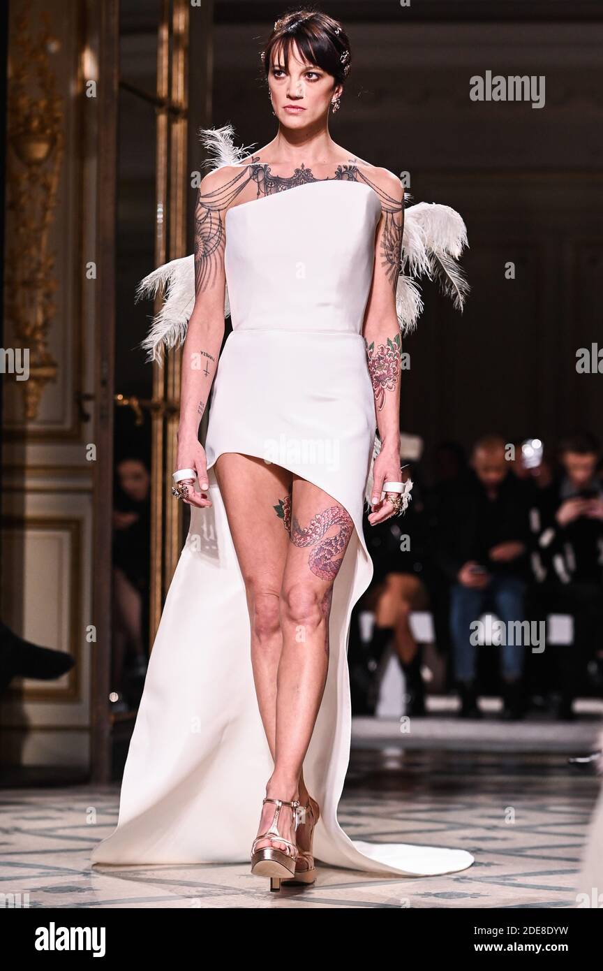 Italian actress, Asia Argento,walks the runway during the Grimaldi show ...