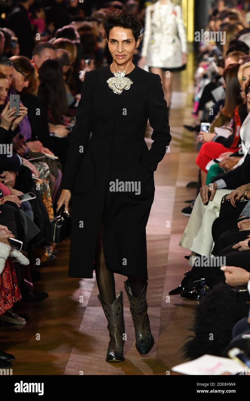 Farida Khelfa walks the runway during the Schiaparelli Spring Summer ...