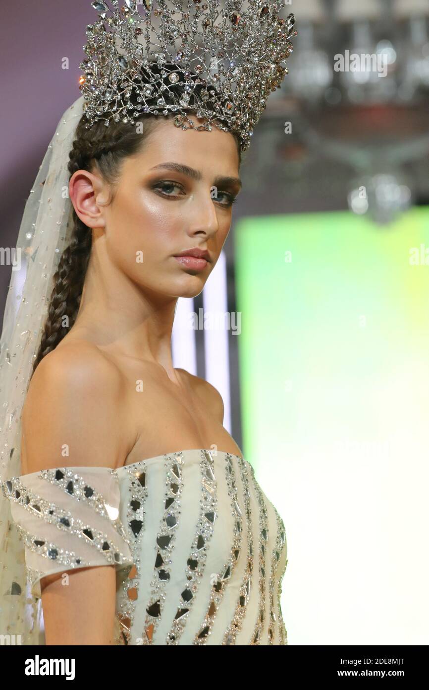 A model walks the runway during the Rami Kadi show as part of Paris ...