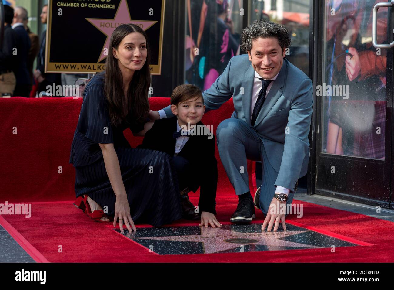 Maria Valverde Rodriguez and son Martine Dudamel attend the ceremony ...