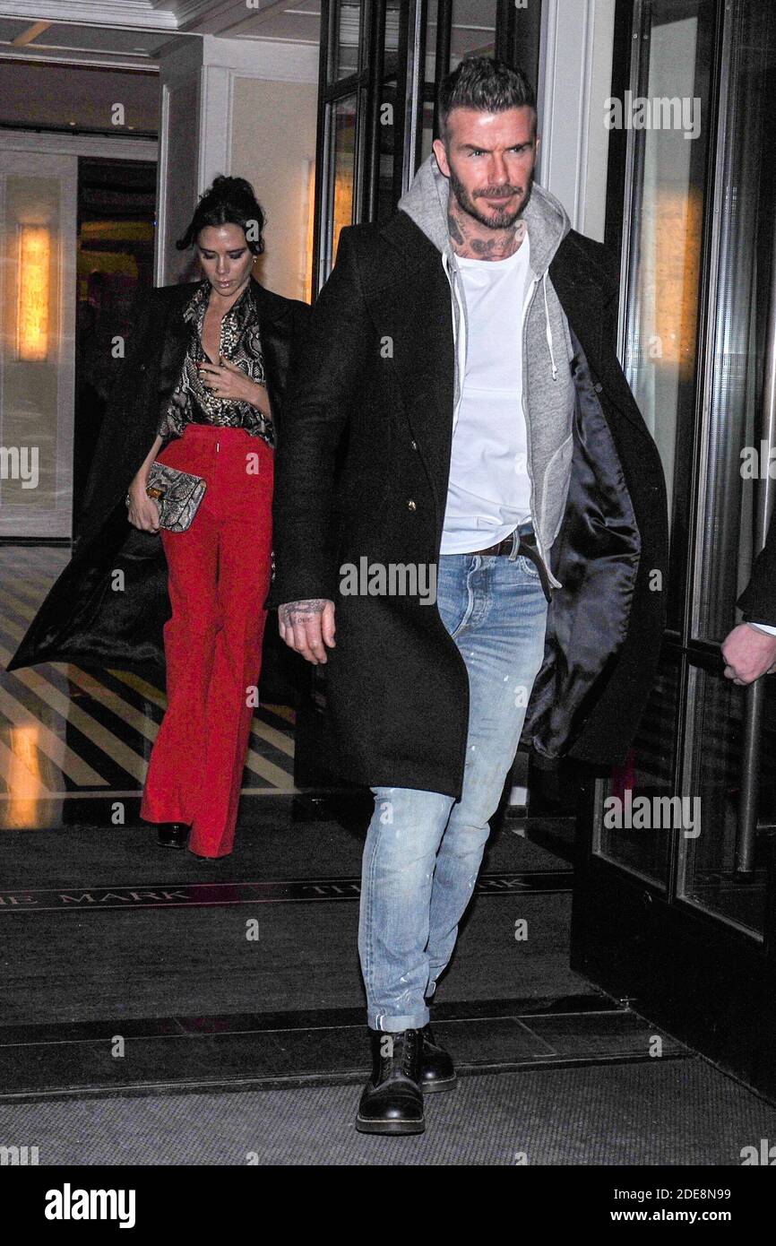 Victoria Beckham, David Beckham, Brooklyn Beckham and his girlfriend ...