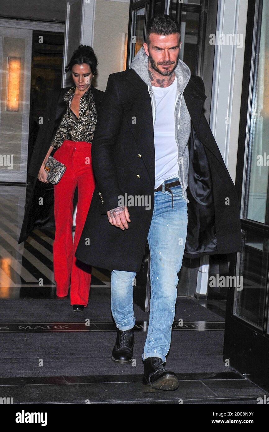 Victoria Beckham, David Beckham, Brooklyn Beckham and his girlfriend ...