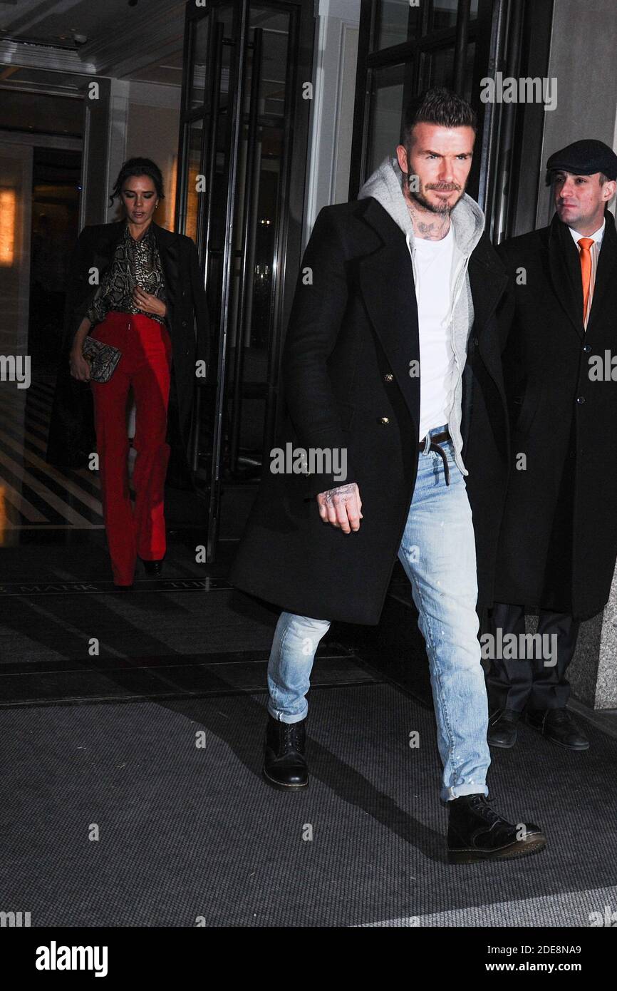 Victoria Beckham, David Beckham, Brooklyn Beckham and his girlfriend ...