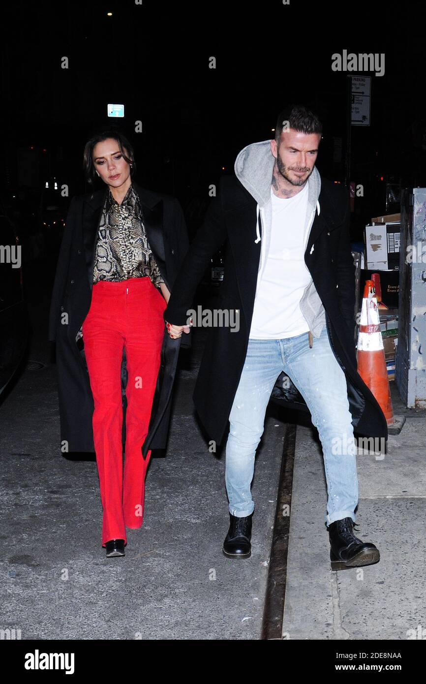 Victoria Beckham, David Beckham, Brooklyn Beckham and his girlfriend ...