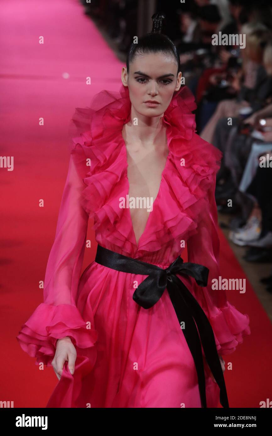 A model walks the runway during the Yanina show as part of Paris Haute ...