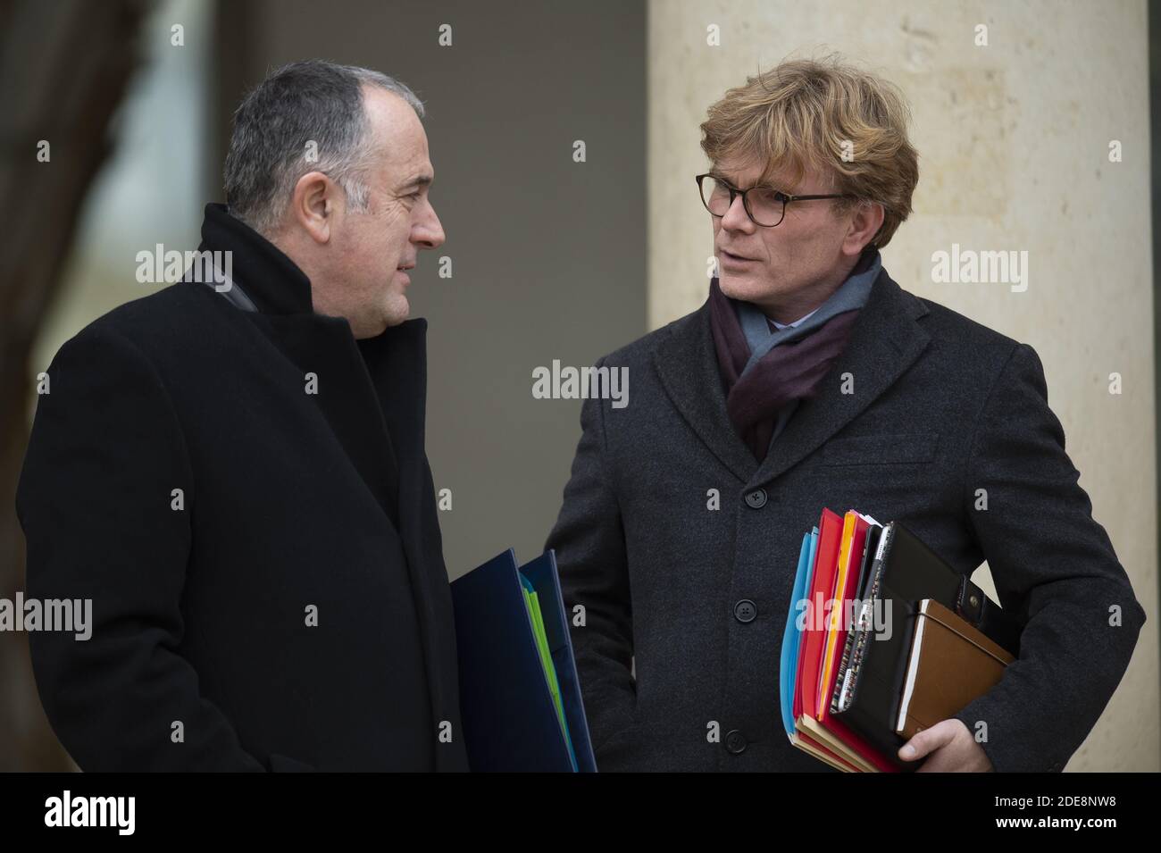 Didier Guillaume and Marc Fesneau during the weekly cabinet meeting at ...