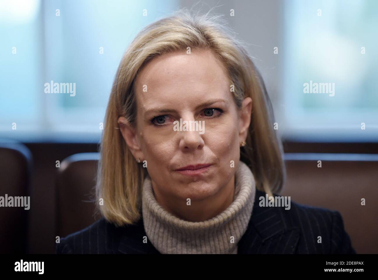 Secretary of Homeland Security Kirstjen Nielsen attends a meeting with ...
