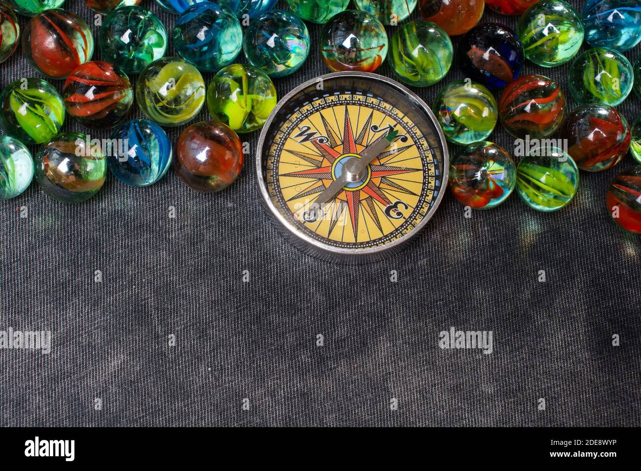 Magnetic compass tool as a concept of traveling Stock Photo - Alamy