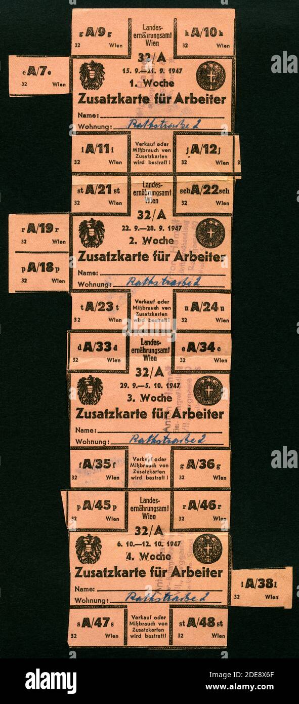 Food ration card hi-res stock photography and images - Alamy