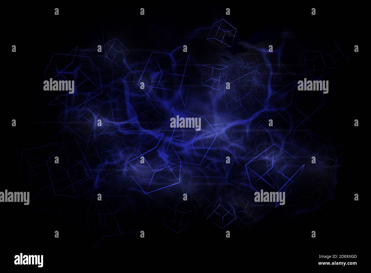 Purple electric lightwave background and triangle box 3d design idea ...