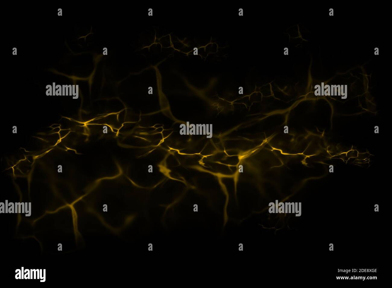 Abstract golden thunderbolt on black background. Colorful shiny design ...