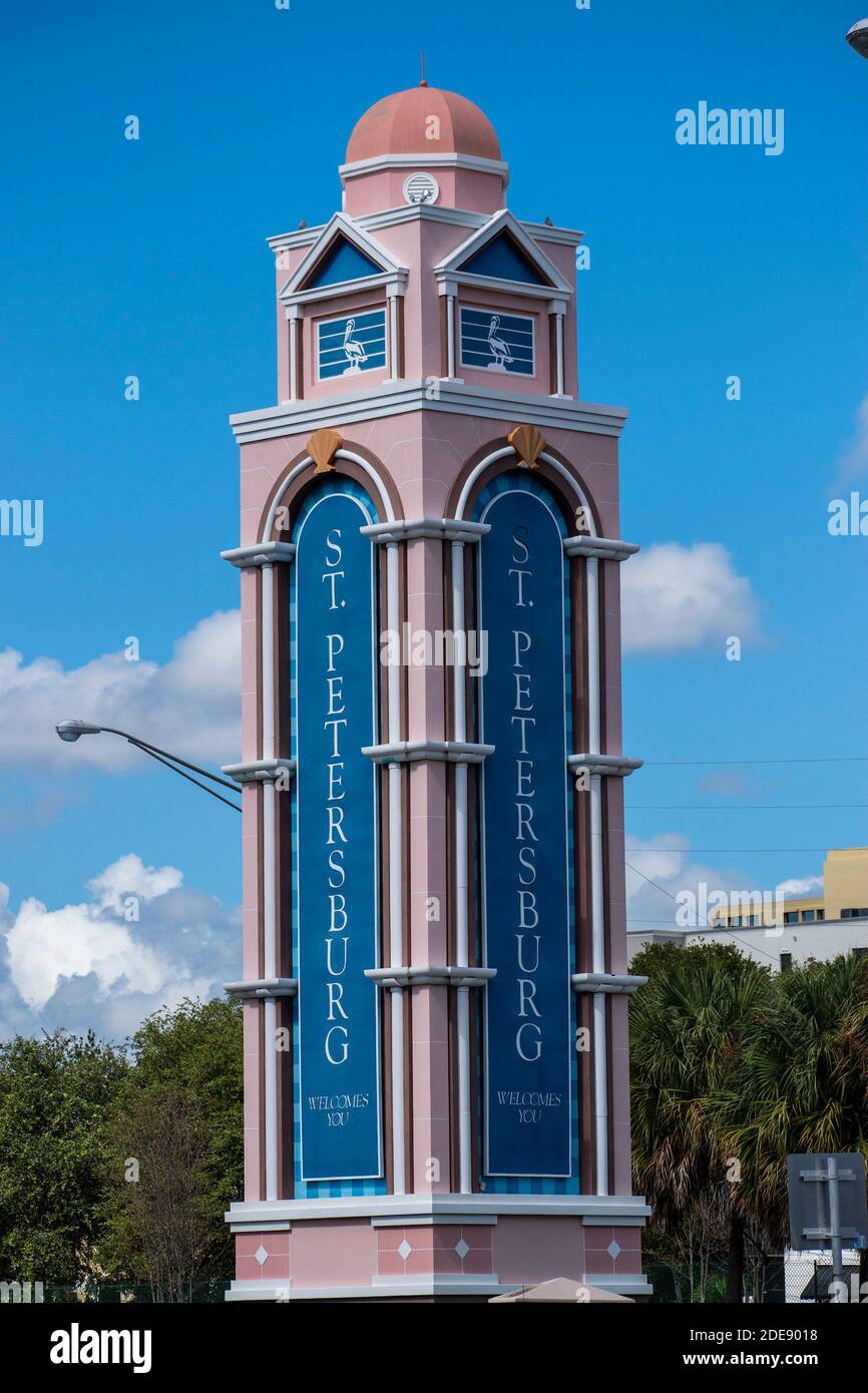 beautiful pastel color tower with name Stock Photo - Alamy