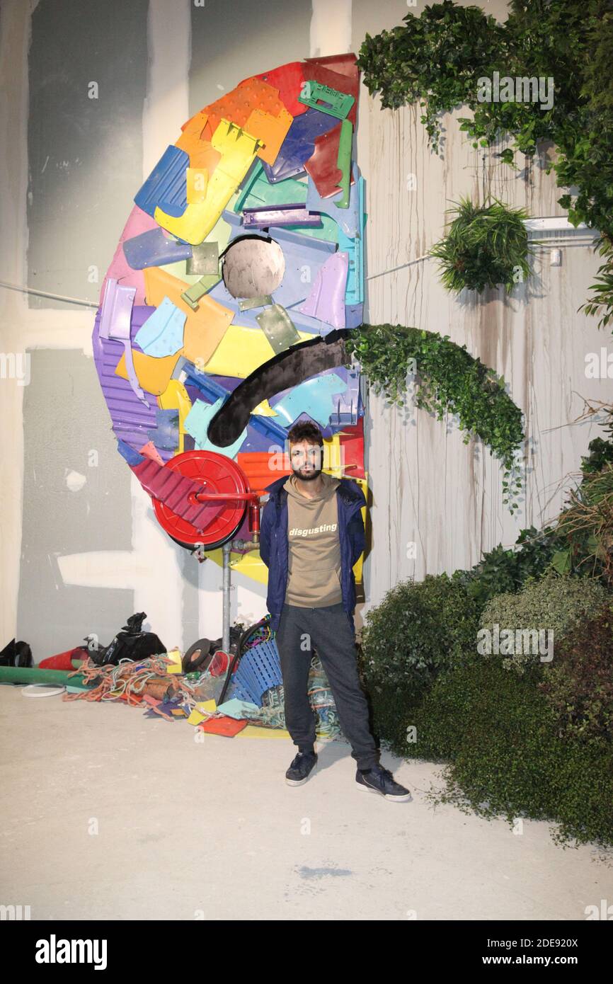 Artist Bordalo II on 'Accord de Paris' exhibition in Paris, France on ...