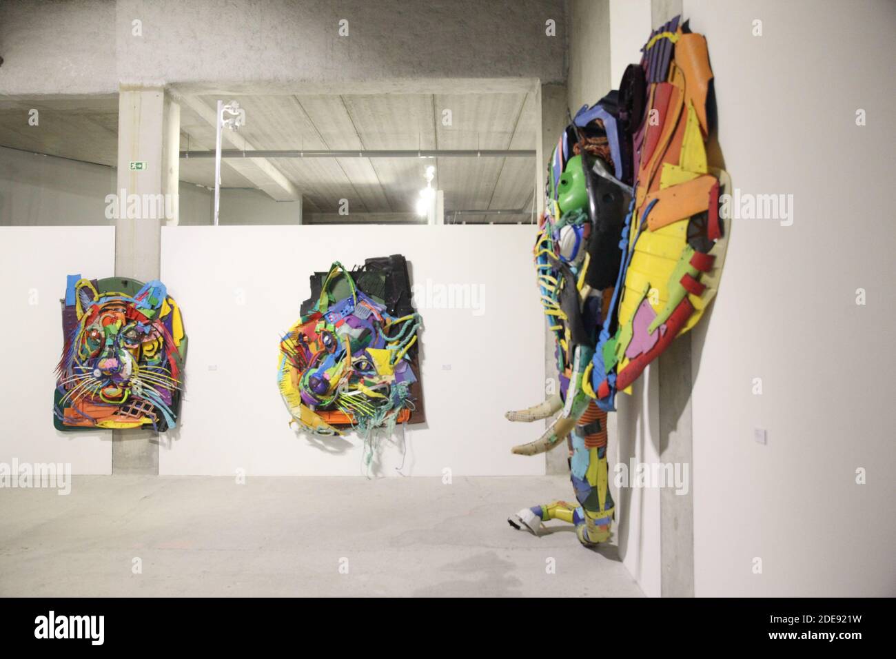 Artist Bordalo II on 'Accord de Paris' exhibition in Paris, France on ...