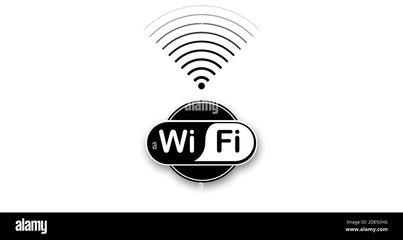 Wi-Fi wireless network wave isolate on white. wireless network concept ...