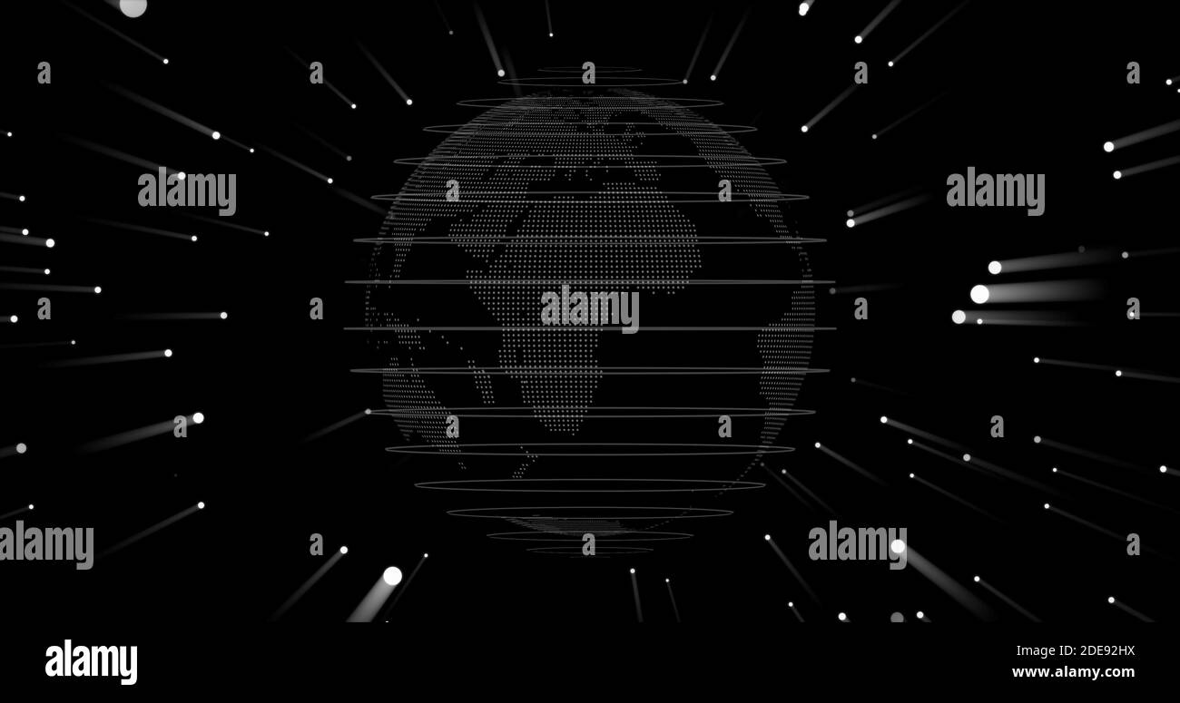 Techy earth isolate on white. Black and white earth. Dot particle ...