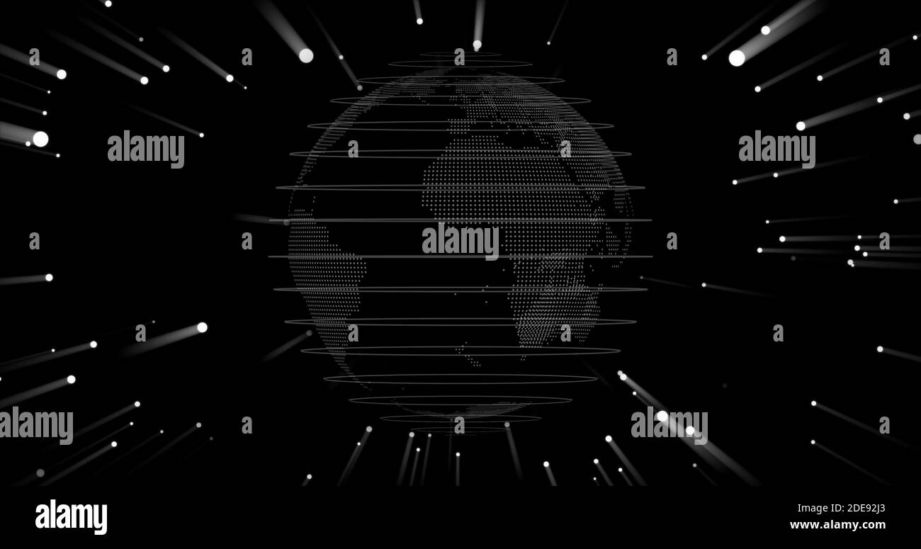 Techy earth isolate on white. Black and white earth. Dot particle ...