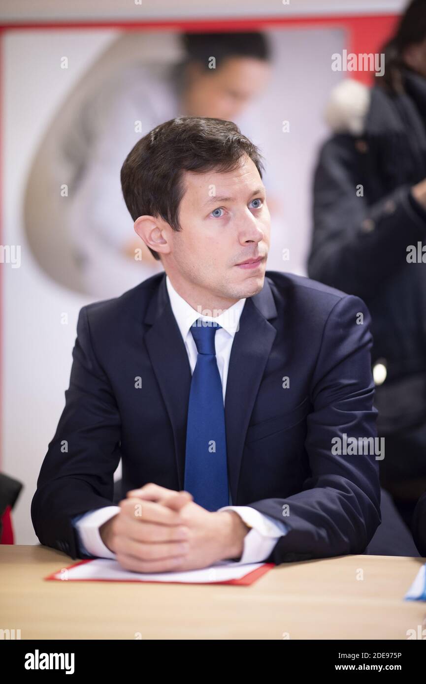 Francois-Xavier Bellamy during a visit to a paint manufacturer on ...