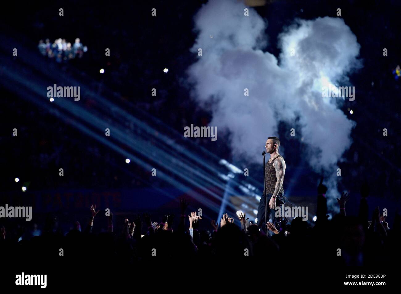 Adam Levine of Maroon 5 performs during the Pepsi Super Bowl LIII ...