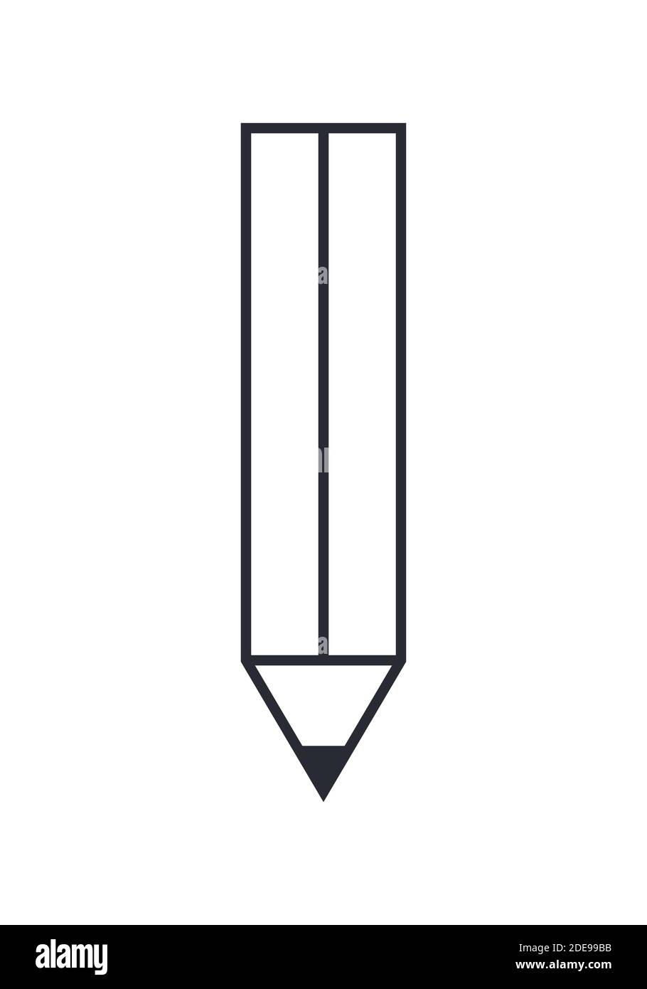 Pencil outline icon, modern minimal flat design style, thin line vector ...