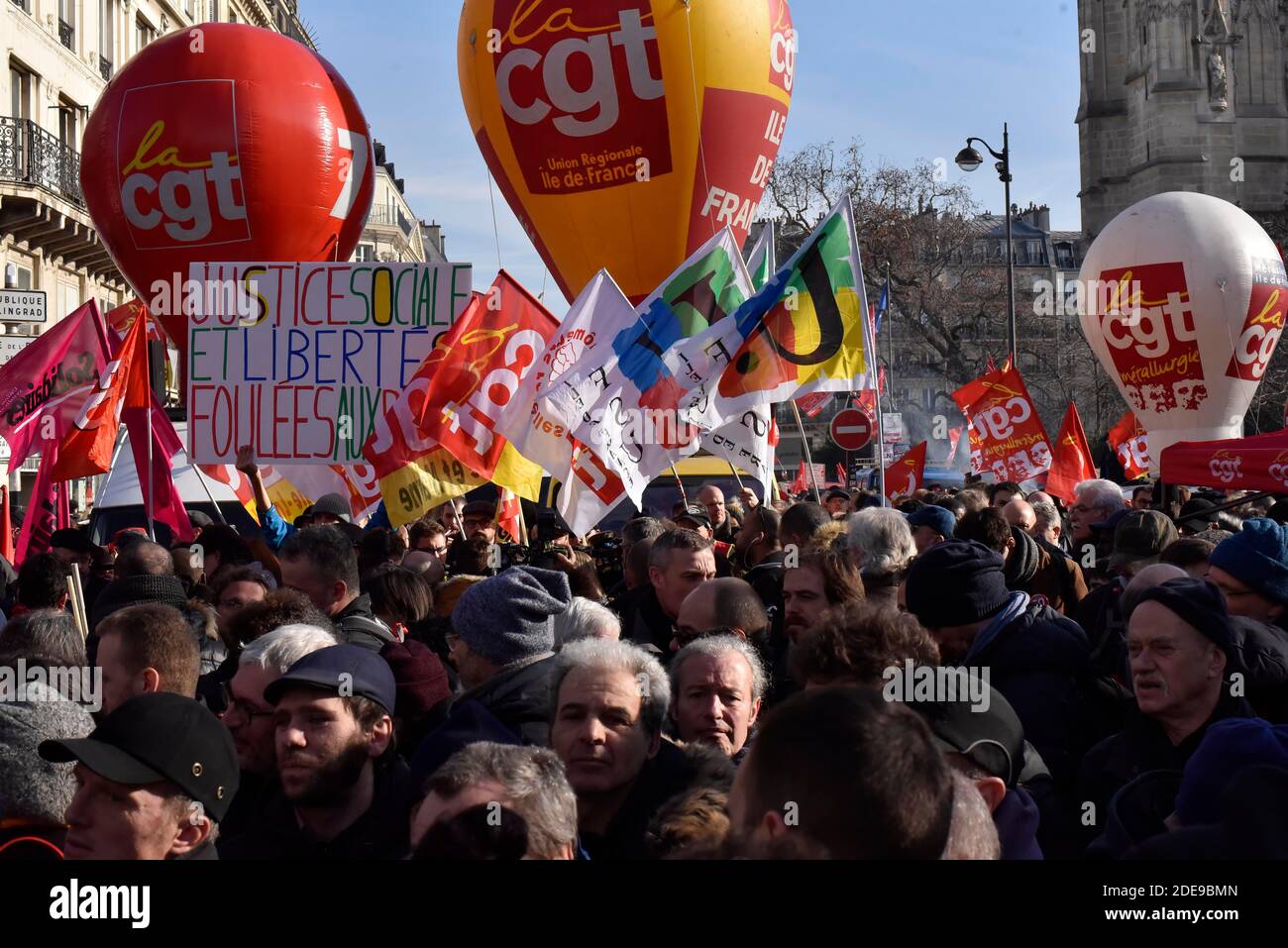 Protest during a 'Day of strikes' called by the France's General ...