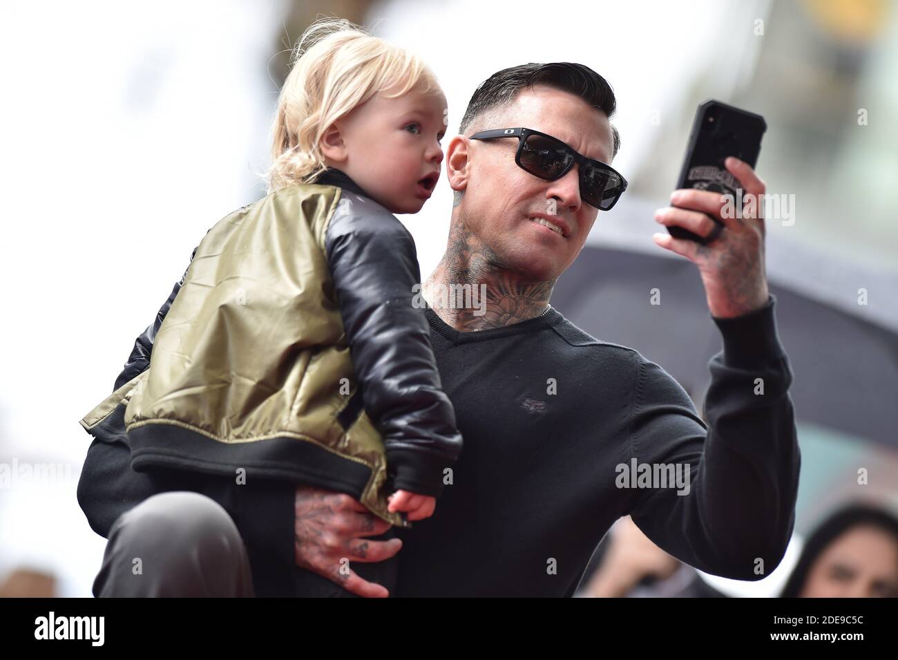 Carey Hart and Jameson Moon Hart attend the ceremony honoring Pink with ...