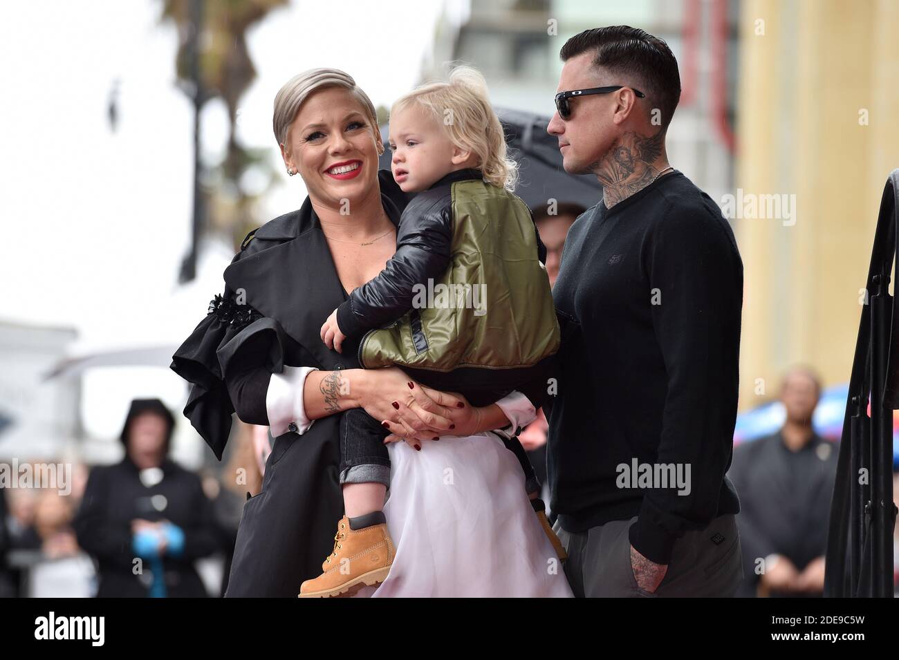 Carey Hart and Jameson Moon Hart attend the ceremony honoring Pink with ...