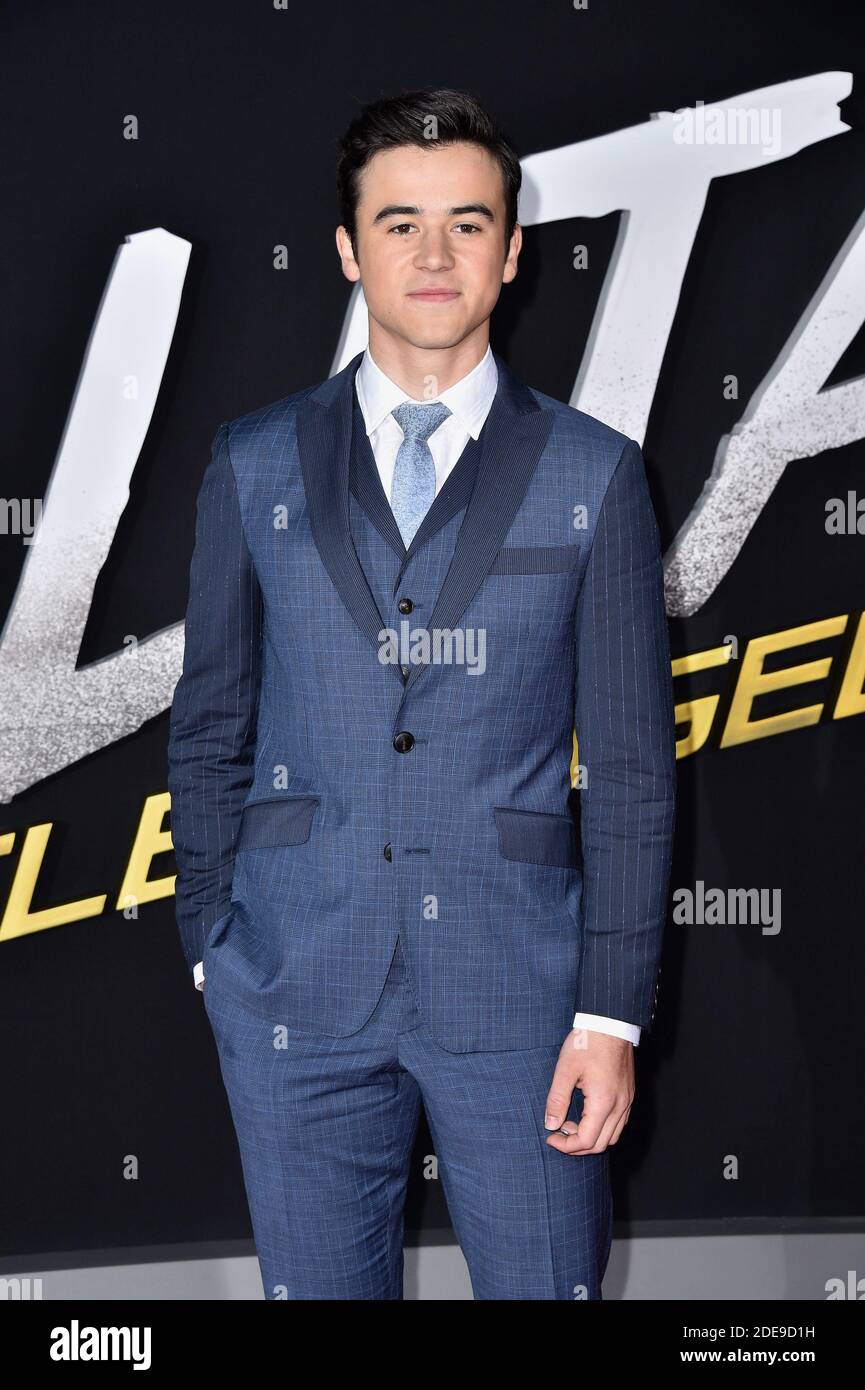 Keean Johnson attends the Premiere Of 20th Century Fox's 'Alita: Battle ...