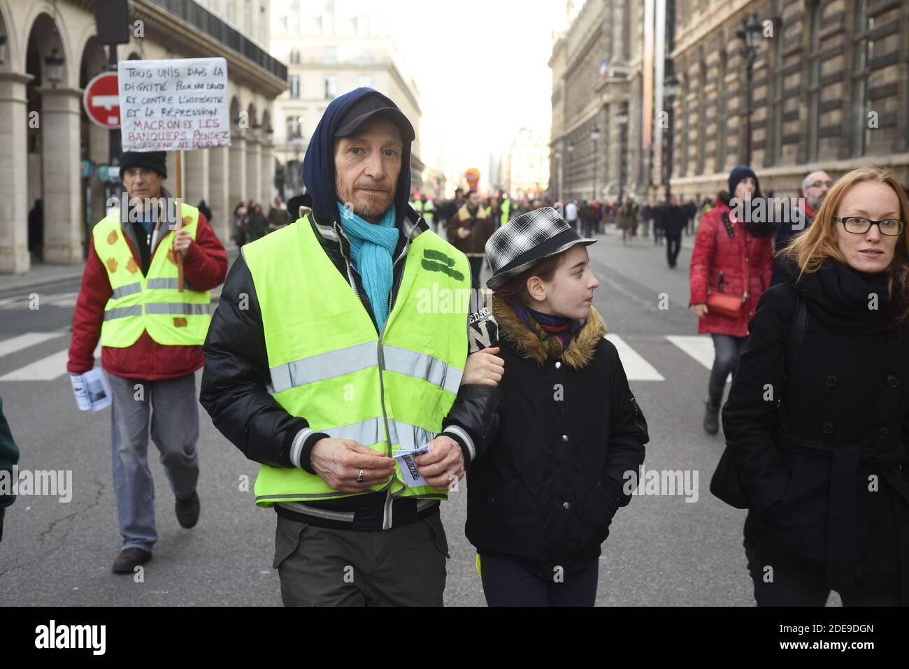 French yellow vests (Gilets jaunes) join union protesters during a 'Day ...