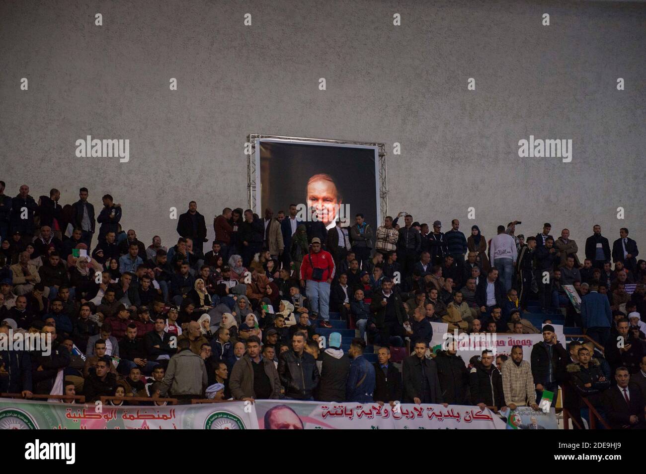 Supporters of Algeria's National Liberation Front (FLN) party, gather ...