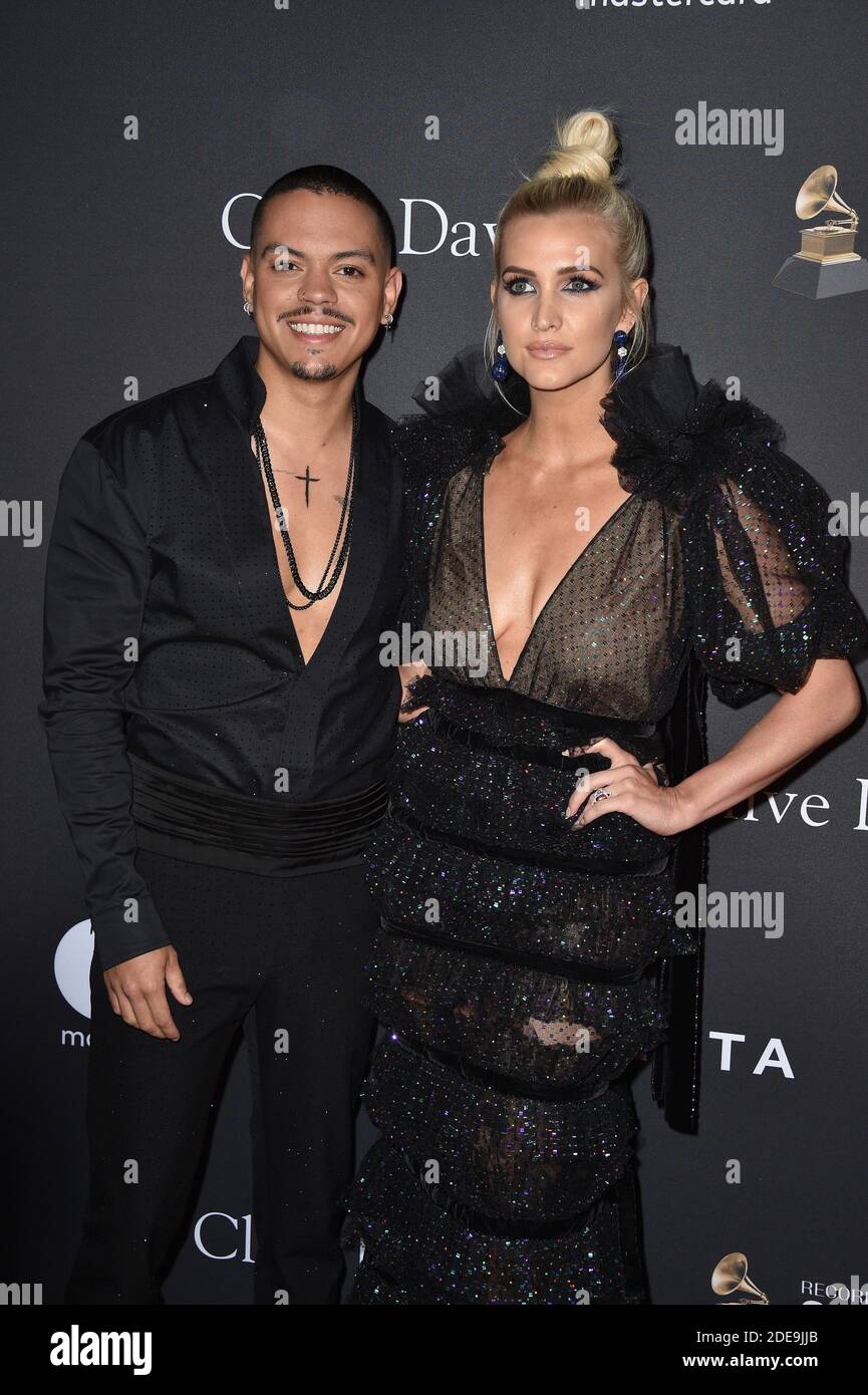 Evan Ross and Ashlee Simpson attend The Recording Academy And Clive ...