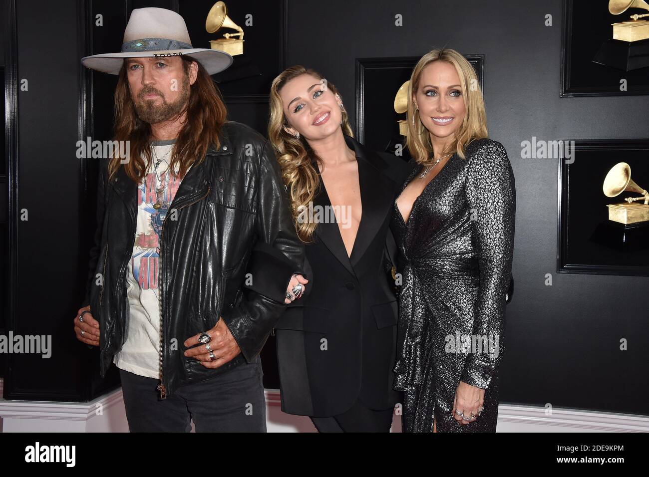 Tish Cyrus, Billy Ray Cyrus, Miley Cyrus attend the 61st Annual GRAMMY ...