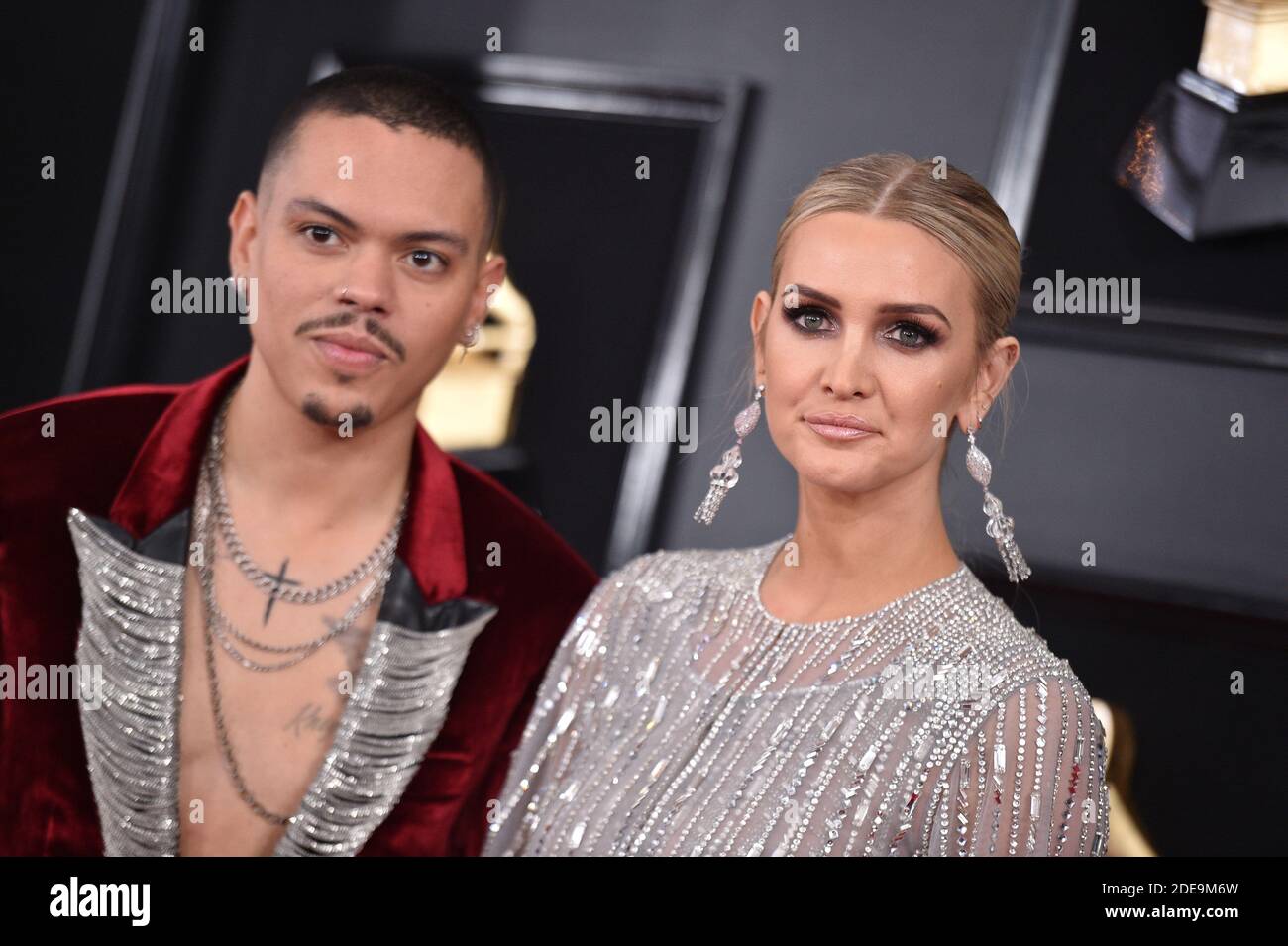 Evan Ross, Ashlee Simpson attend the 61st Annual GRAMMY Awards at ...