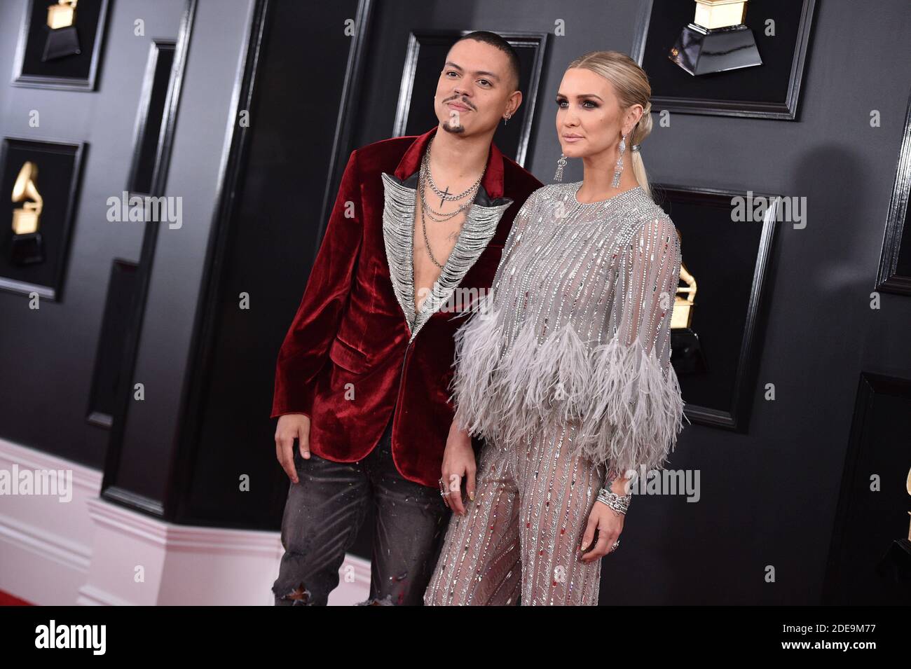 Evan Ross, Ashlee Simpson attend the 61st Annual GRAMMY Awards at ...