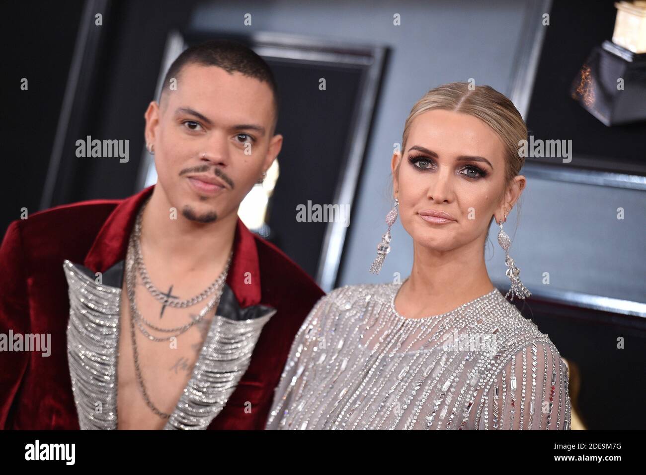 Evan Ross, Ashlee Simpson attend the 61st Annual GRAMMY Awards at ...