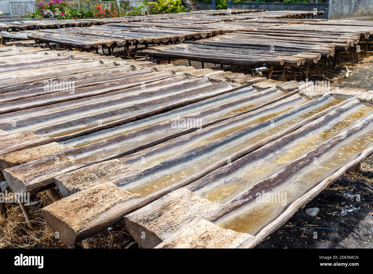 Traditional sea salt making farms in Amed, Karangasem Regency, Bali ...