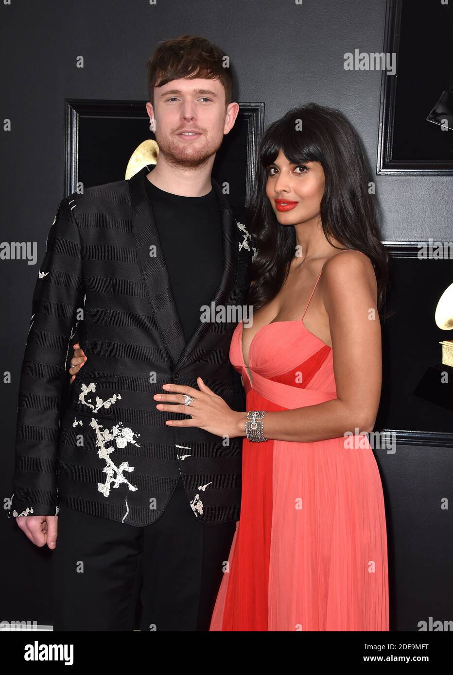 James Blake and Jameela Jamil attend the 61st Annual GRAMMY Awards at ...