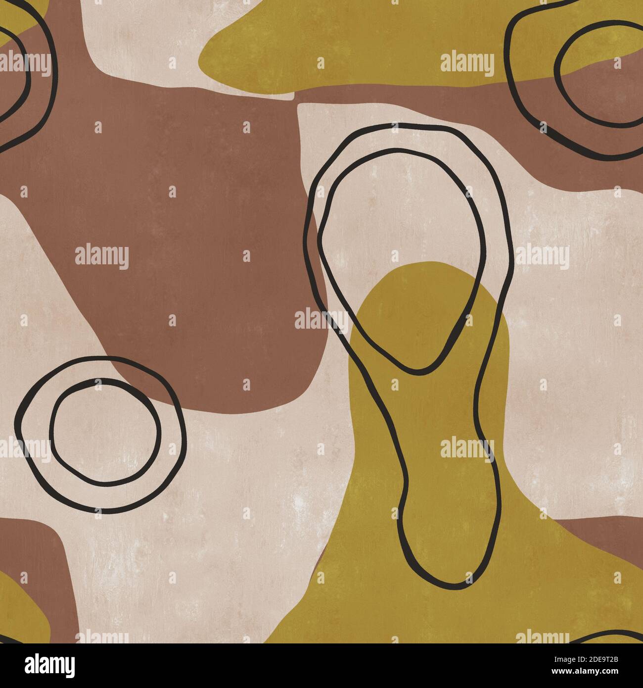 Seamless organic rounded curvy shapes naive design Stock Photo - Alamy