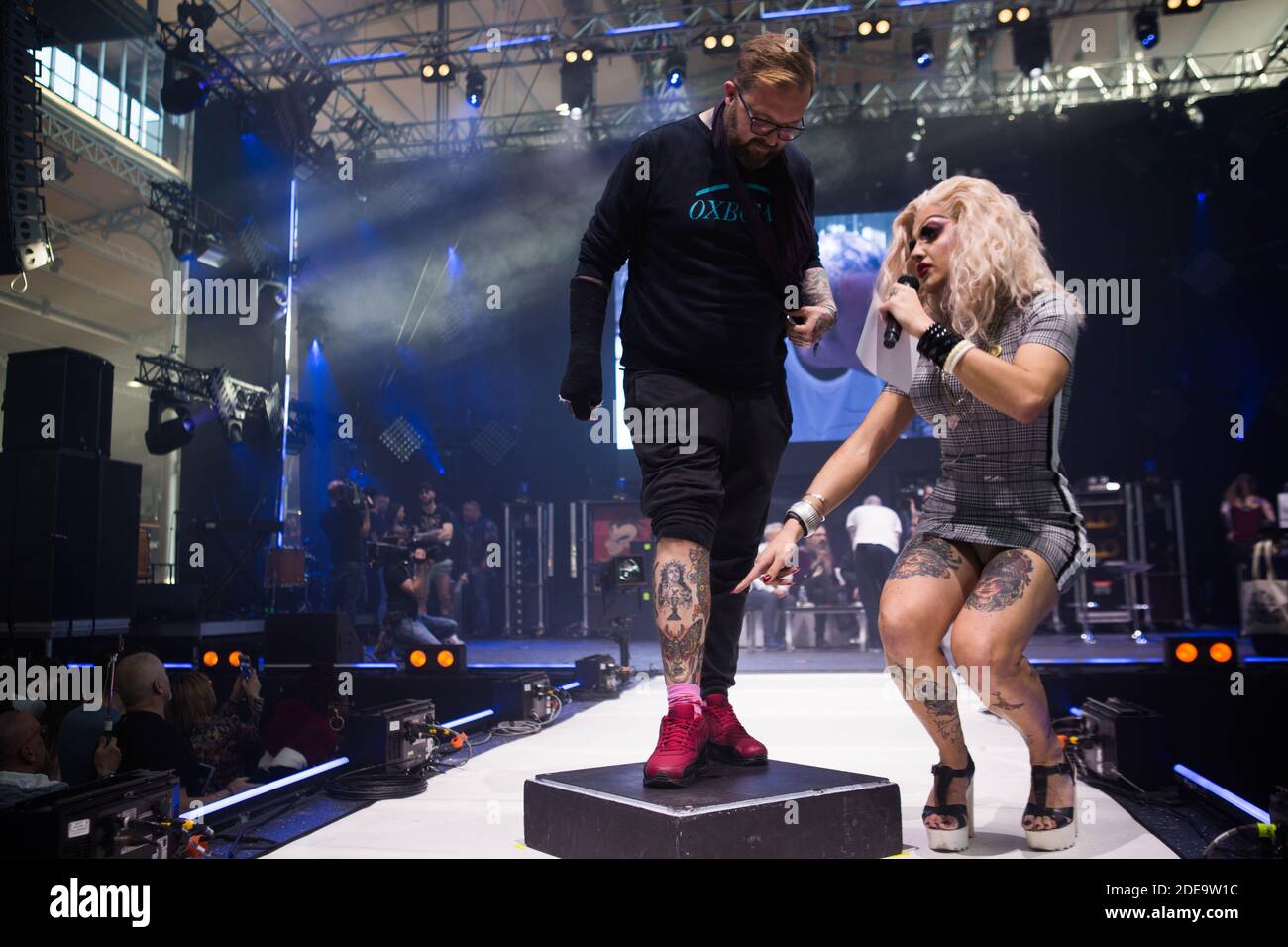 Contest of small tattoos black and white at the Mondial du tatouage ...