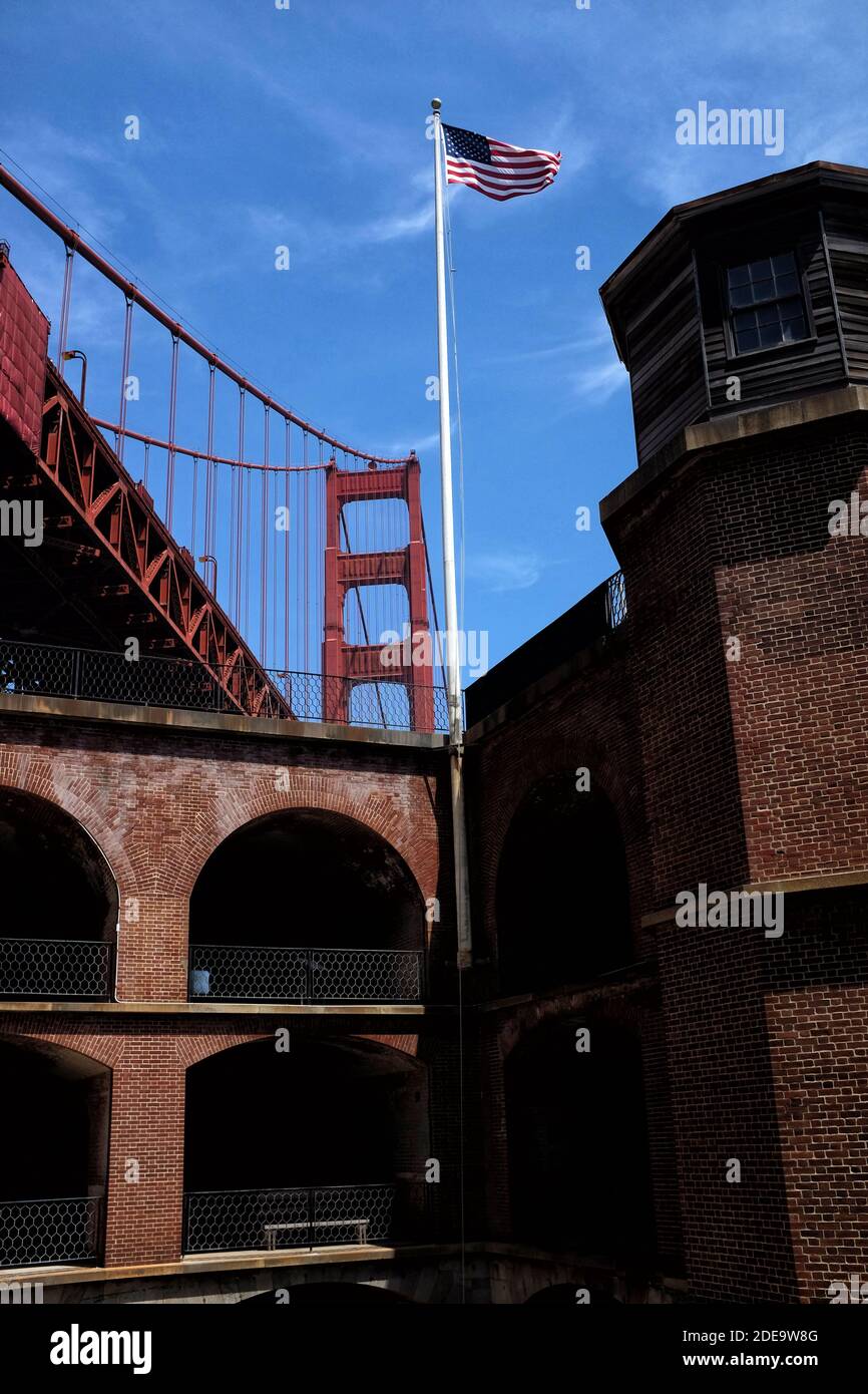 American flag golden gate bridge hi-res stock photography and images ...
