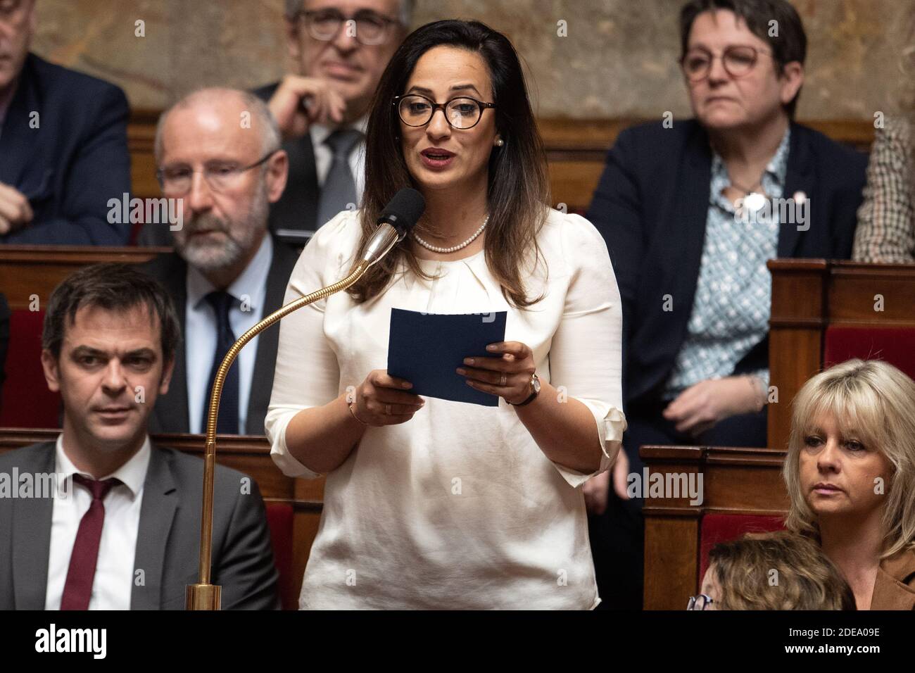 Member of parliamentary group "La Republique en Marche" Amelia Lakrafi ...
