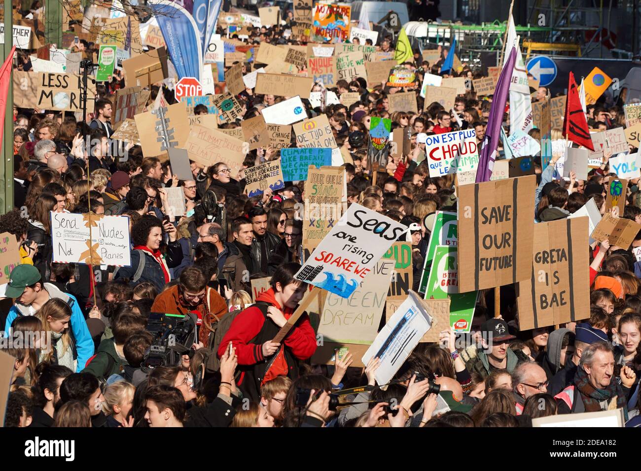 Swedish 16-year-old climate activist Greta Thunberg takes part in a ...