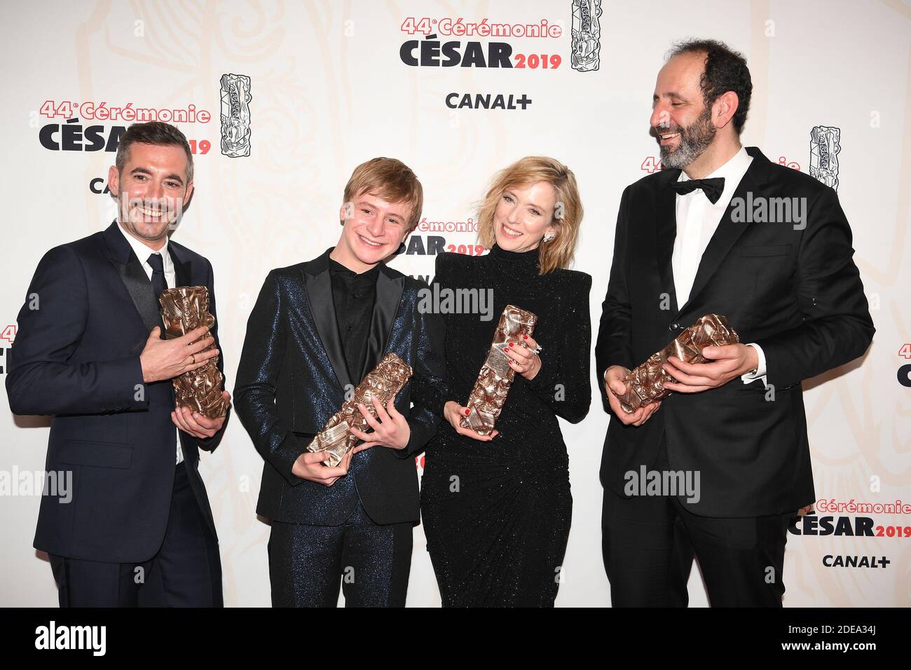 Xavier Legrand , Thomas Gioria, Lea Drucker and Alexandre Gavras posing ...