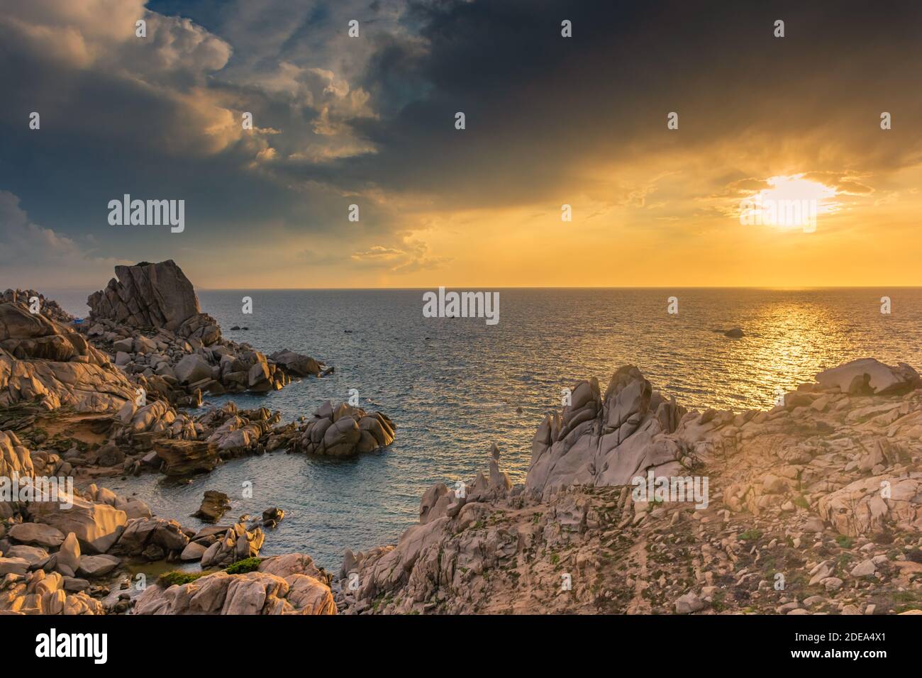 Amazing sunset over the Moon Valley of Sardinia, Italy Stock Photo - Alamy