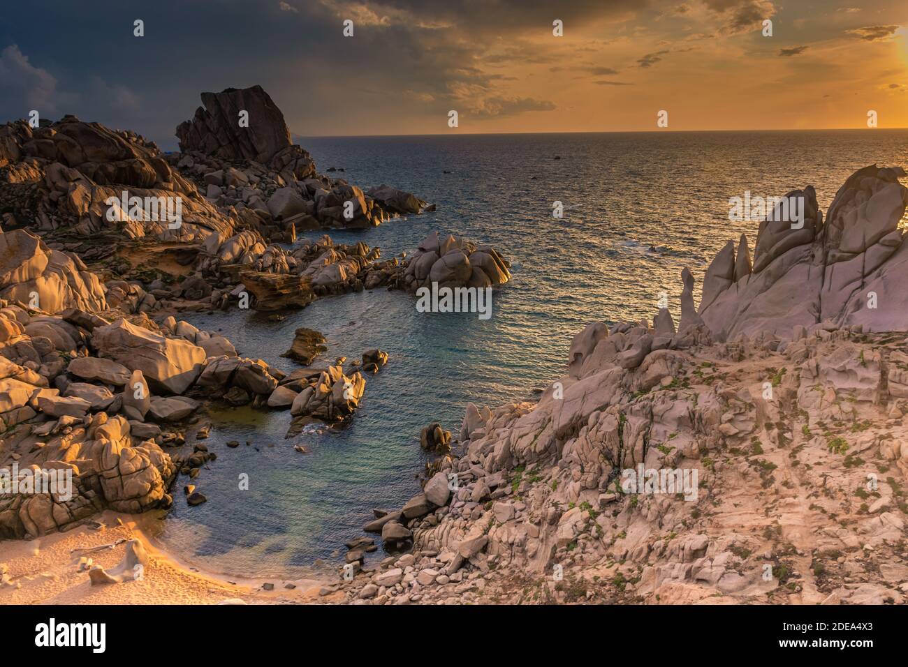 Amazing sunset over the Moon Valley of Sardinia, Italy Stock Photo - Alamy