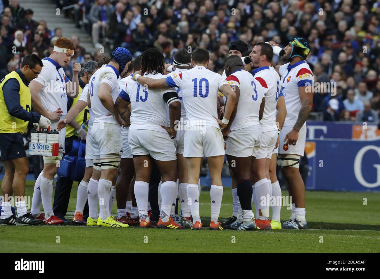 France's war council during Rugby Guinness 6 Nations Tournament, France ...