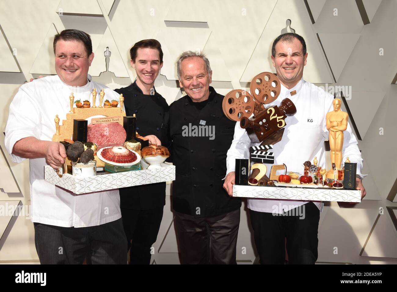 Chef Eric Klein, Byron Puck, Chef Wolfgang Puck and Pastry chef Kamel ...