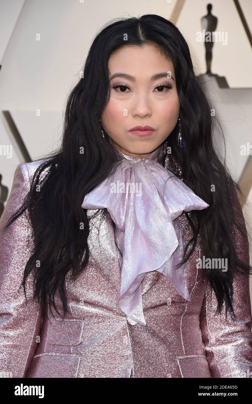 Awkwafina walking the red carpet as arriving to the 91st Academy Awards ...